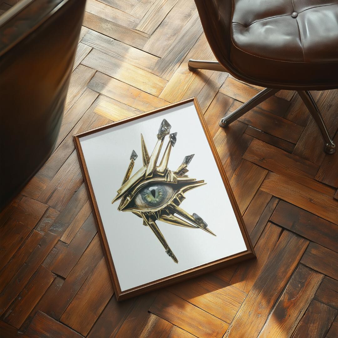 Edgy Gold Eye Wall Art Printable, Surreal Glam Digital Download, Gothic ...
