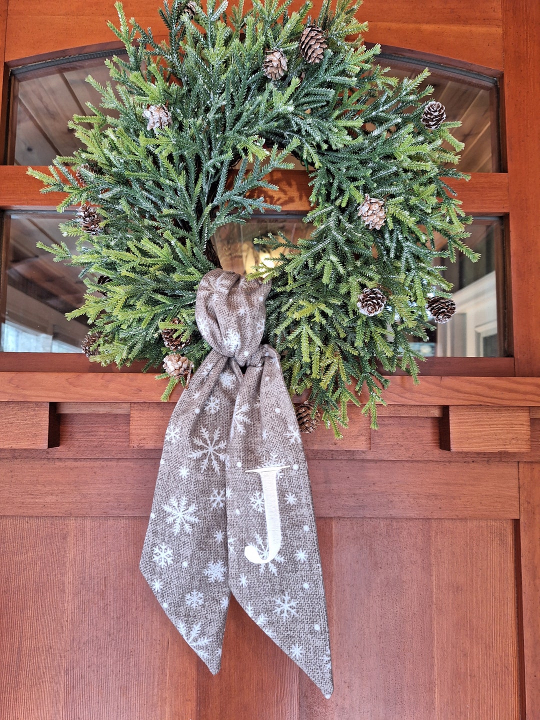 Flannel Winter Snowflake Wreath Sash - Etsy