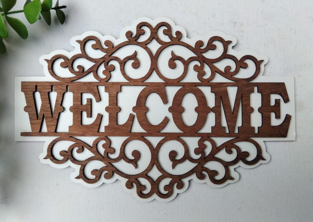 Welcome Sign Cutting File. Digital Download Svg, Ai, Cdr, Lbrn - Etsy