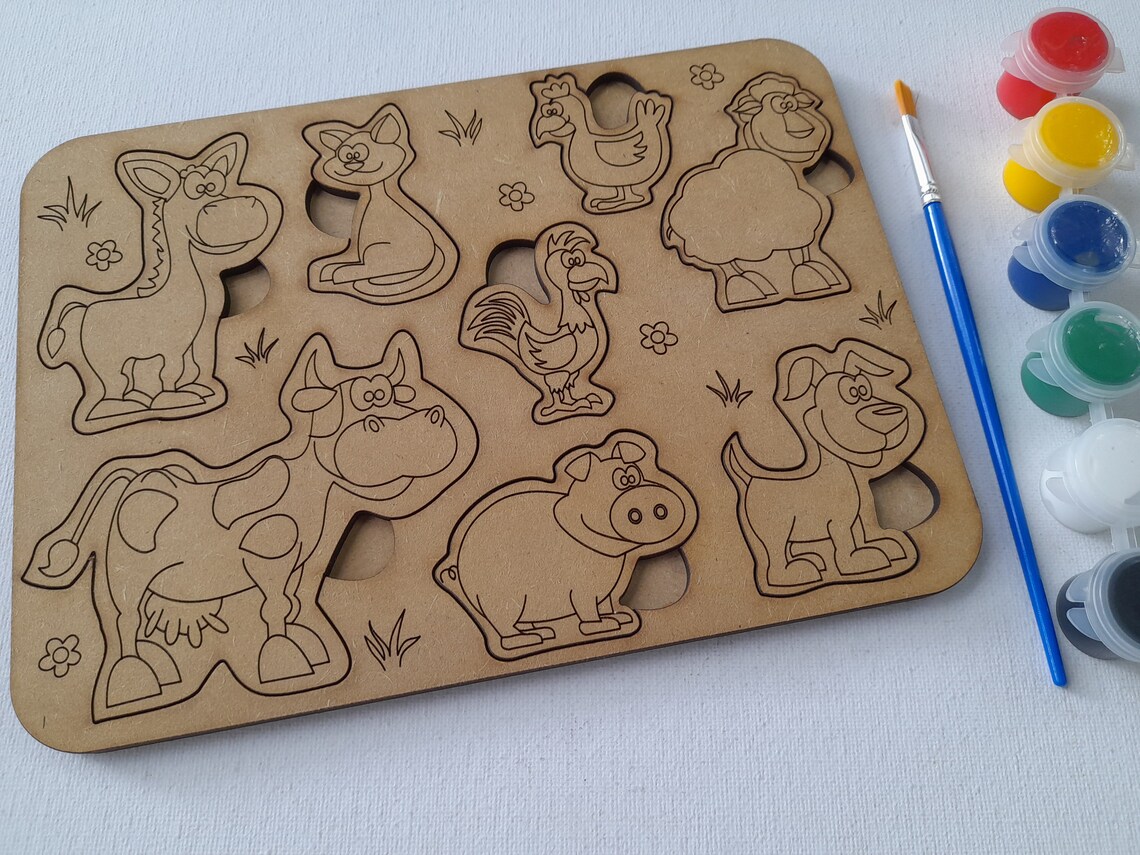 Farm Animal Puzzle Digital File Ai Dxf Svg Lbrn Cdr - Etsy