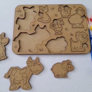 Farm Animal Puzzle Digital File Ai Dxf Svg Lbrn Cdr - Etsy