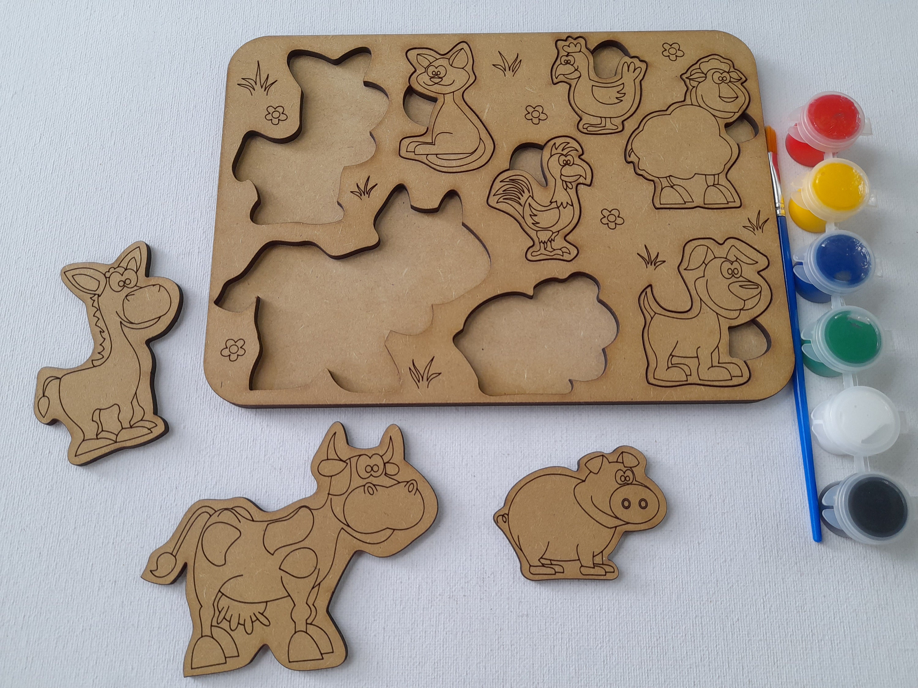 Farm Animal Puzzle Digital File Ai Dxf Svg Lbrn Cdr - Etsy