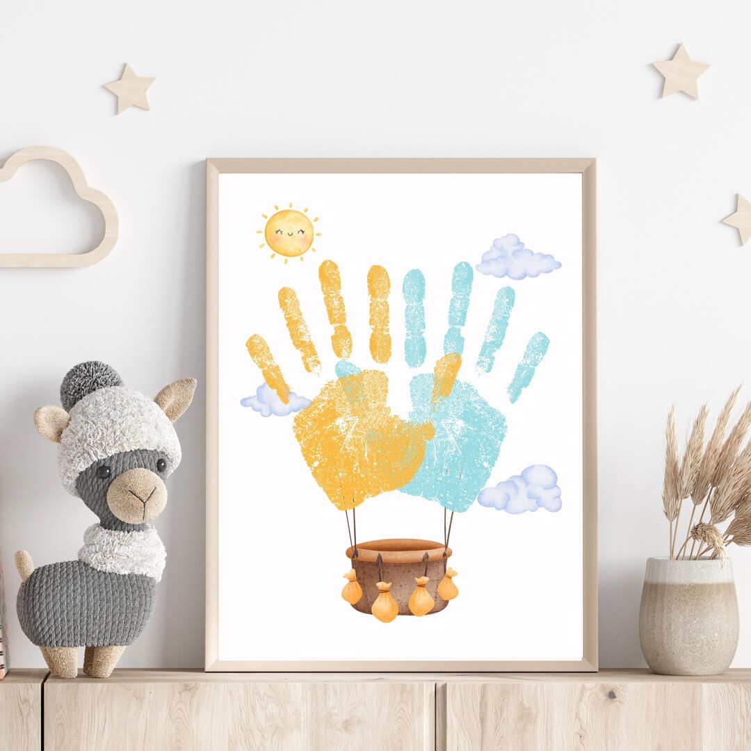 Hot Air Balloon Handprint Craft, Summer Handprint Keepsake Art - Etsy
