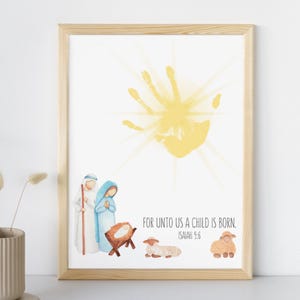 Christmas Nativity Handprint Craft, A Child is Born Sunday School ...