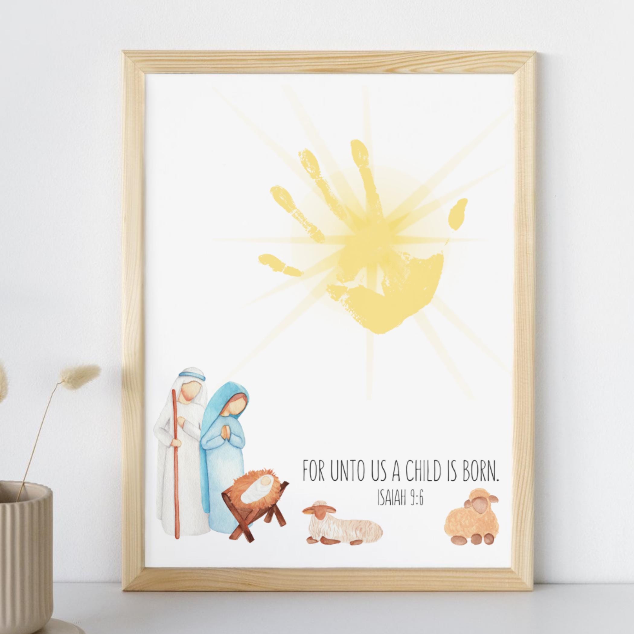 Christmas Nativity Handprint Craft, A Child is Born Sunday School ...