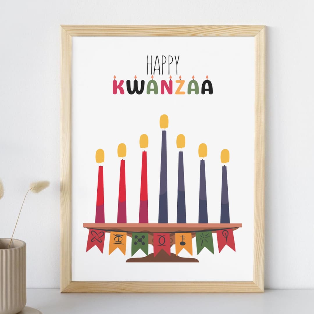 Happy Kwanzaa Fingerprint Craft, Kiara Sunday School Handprint Craft ...