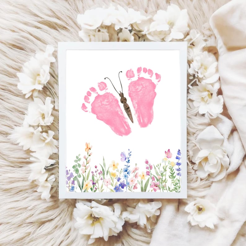 Butterfly Footprint Craft, Infant Footprint Art for Summer, Baby ...