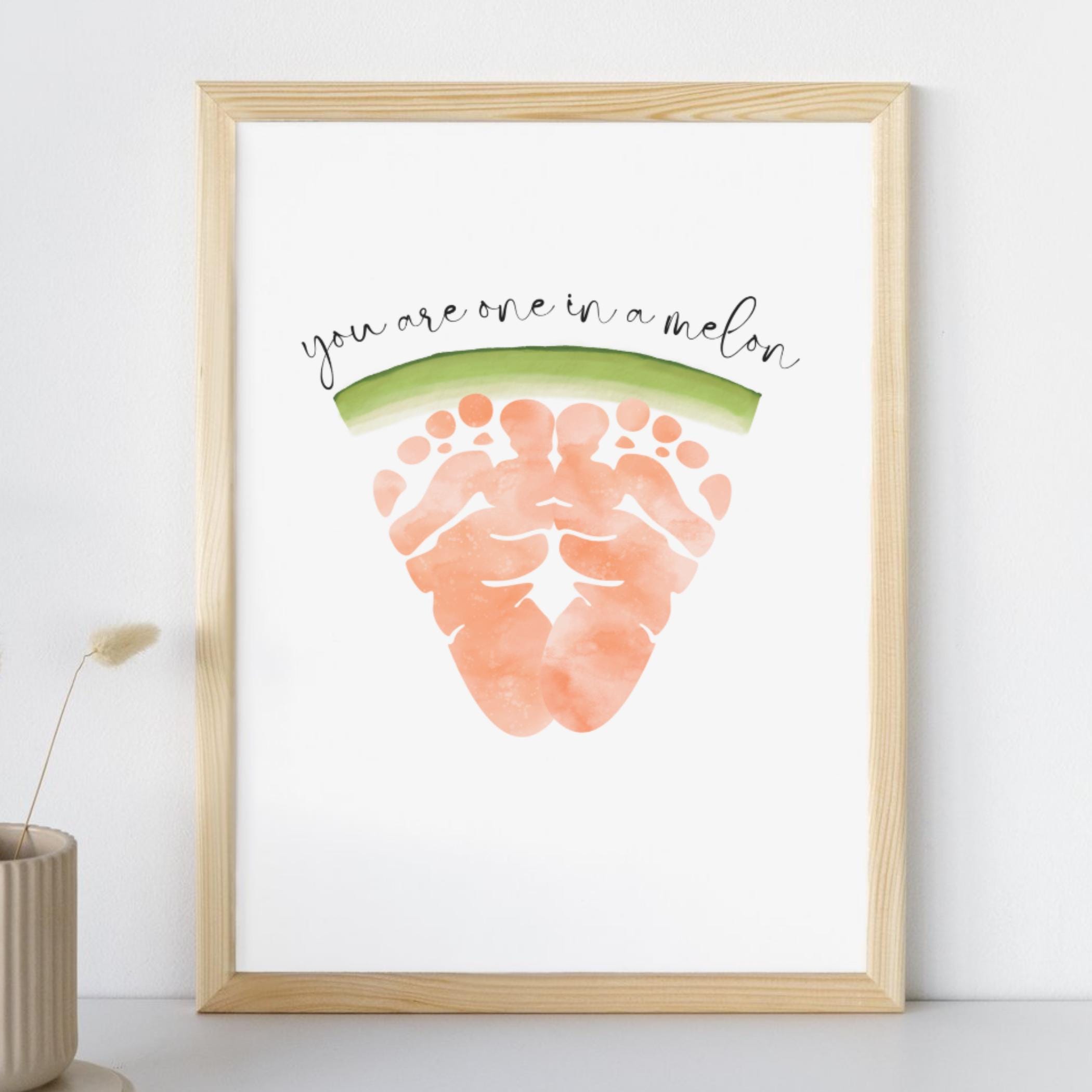 You Are One in A Melon Footprint Art Craft DIY, Summer Cantaloupe ...