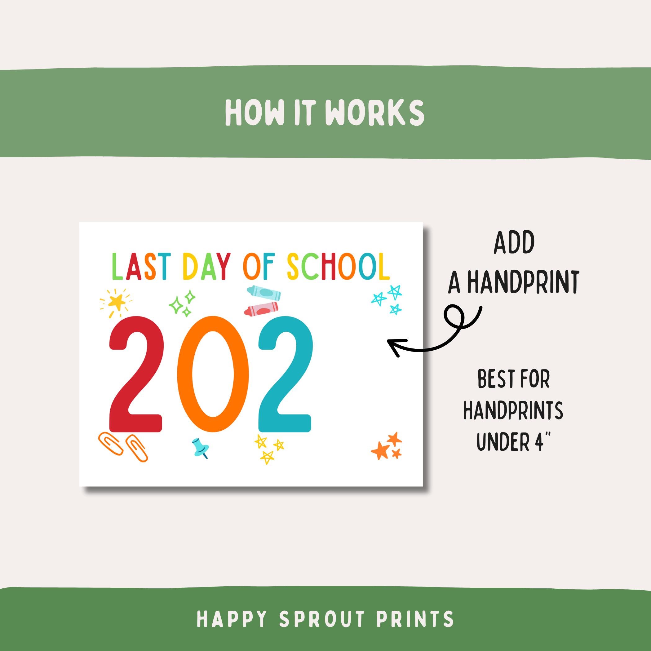 Last Day of School 2025 Handprint Art Craft, Pre K Preschool Graduation ...