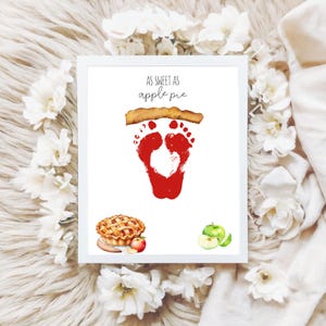 Sweet as Apple Pie Footprint Art Craft DIY, Autumn Handprint Craft ...