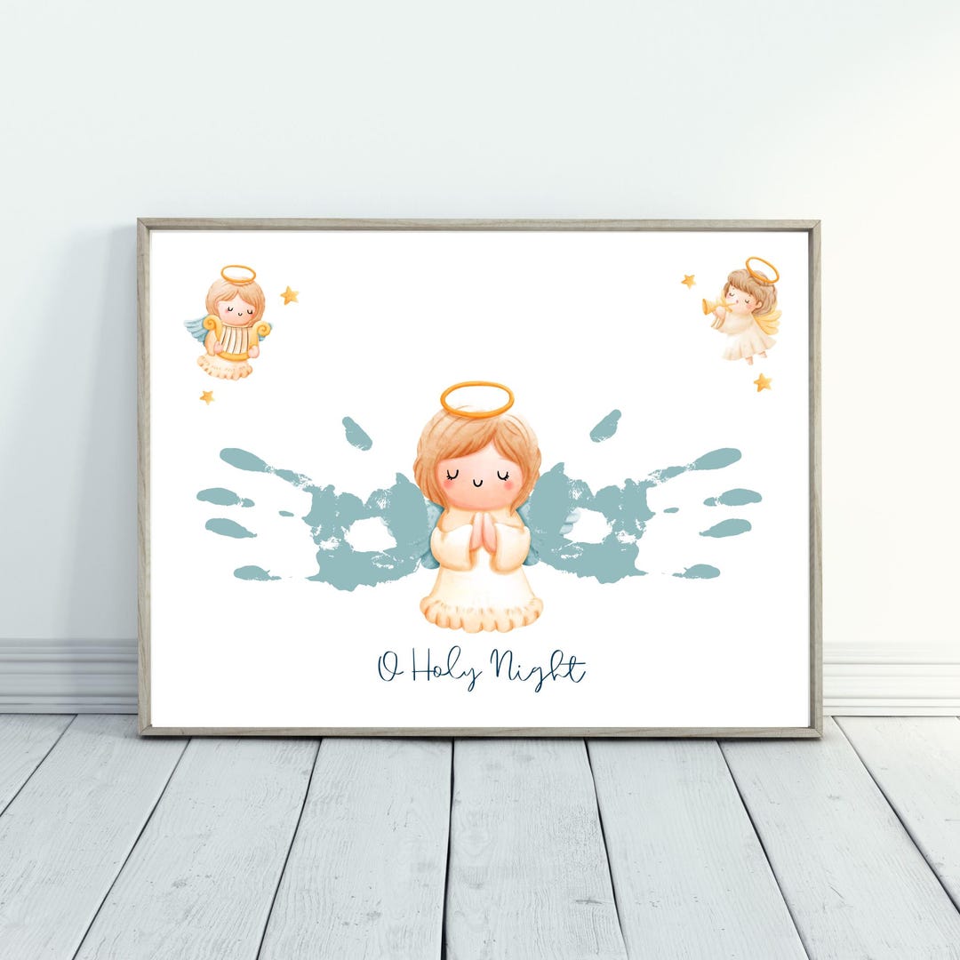 Christmas Angel Handprint Craft, O Holy Night Sunday School Christian ...
