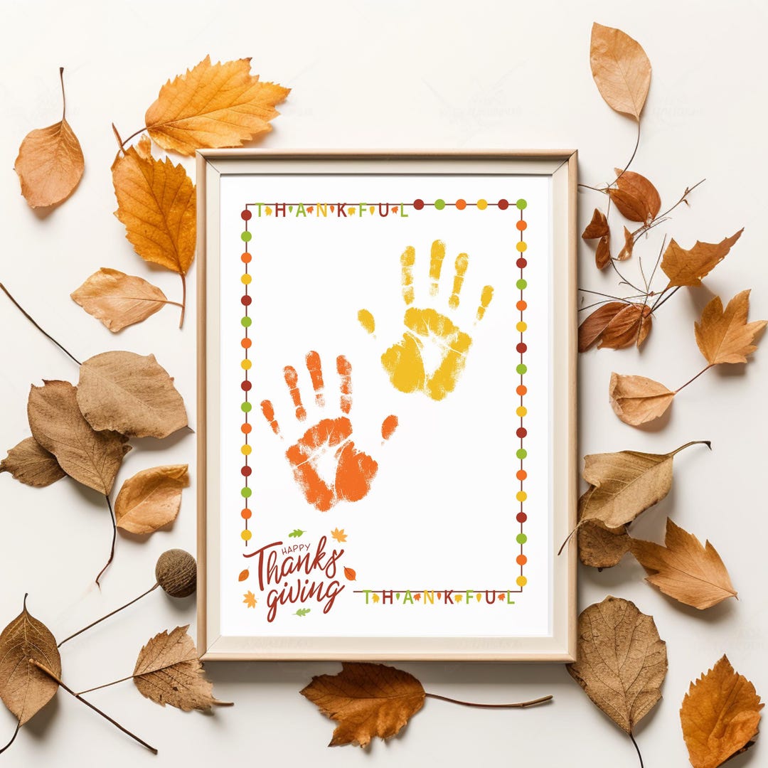 Happy Thanksgiving Handprint Craft, Toddler Thankful Handprint Keepsake ...