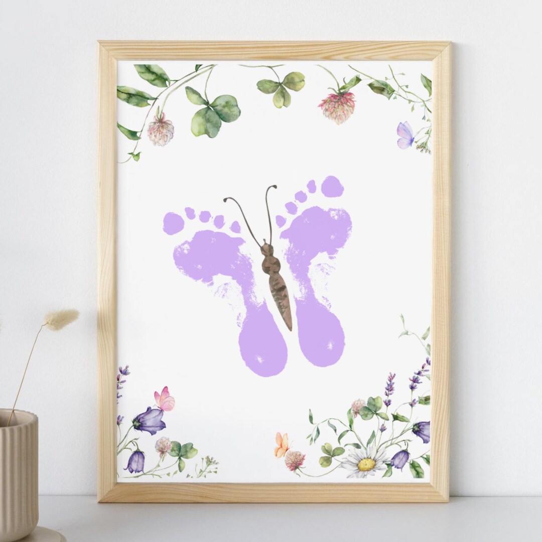 Butterfly Footprint Craft, Infant Footprint Art for Summer, Baby ...