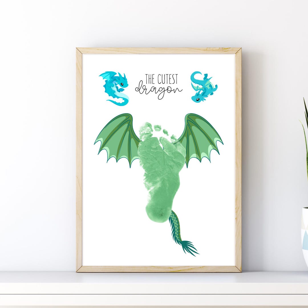 Dragon Footprint Craft: Cutest Dragon Keepsake Art Project, DIY Daycare ...