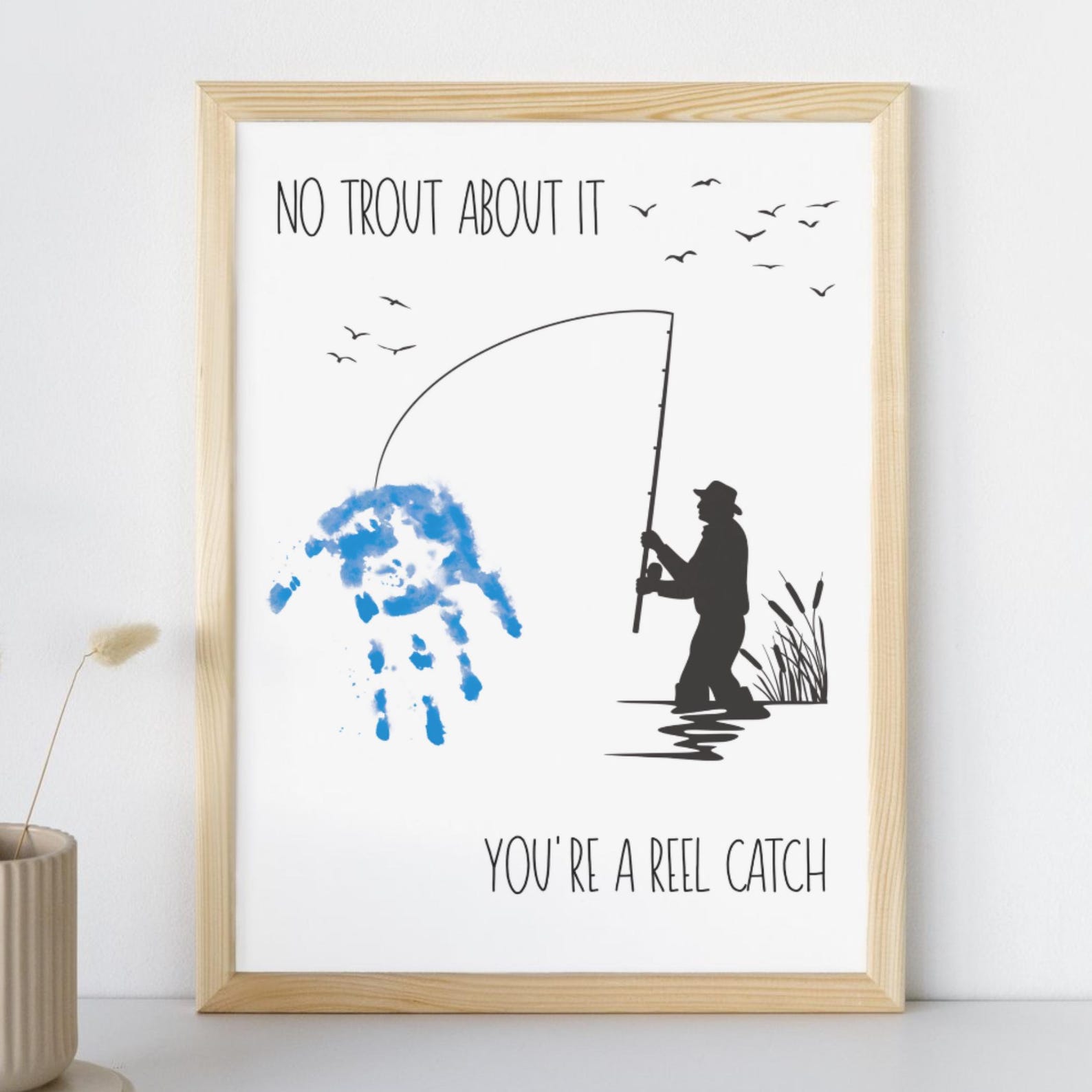 Fishing Fathers Day Footprint Art, You're A Reel Catch Fisherman ...