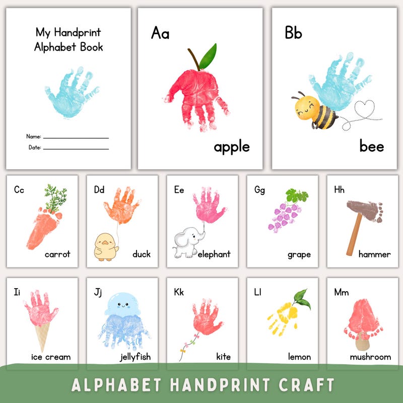 Handprint Alphabet - Etsy