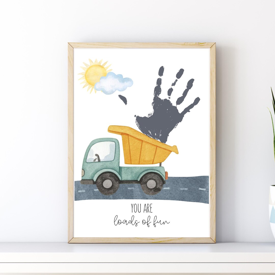 Loads of Fun Handprint Craft, Construction Truck Handprint Keepsake Art ...