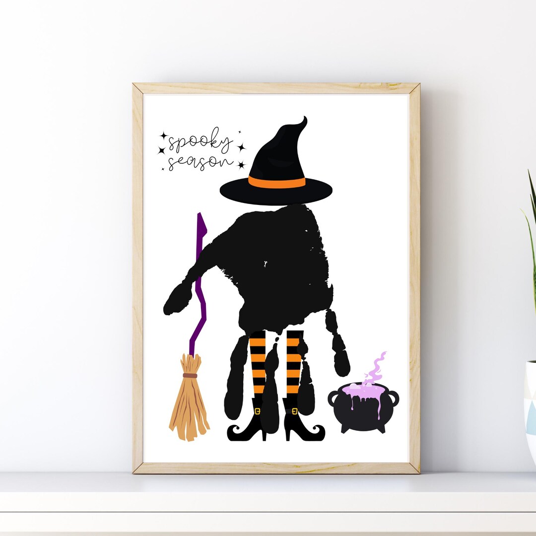 Spooky Season Witch Handprint Craft, Halloween Handprint Keepsake Art ...