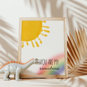 You Are My Sunshine Handprint Craft Print, Summer Preschool Fingerprint ...