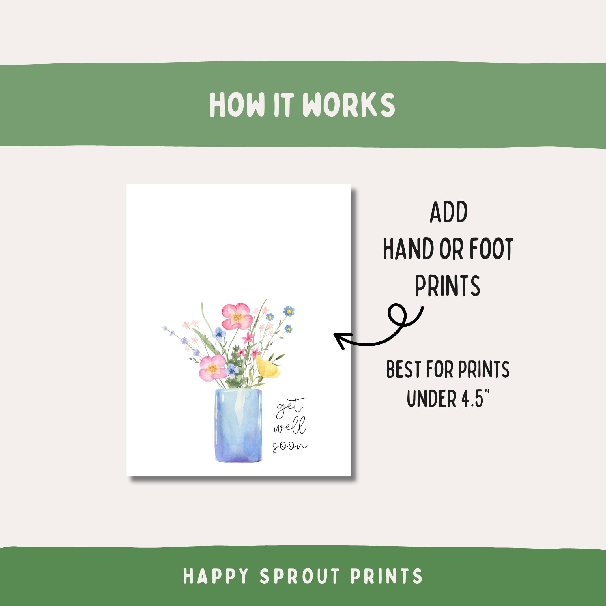 Get Well Soon Flower Bouquet Handprint Art Craft DIY, Well Wishes ...