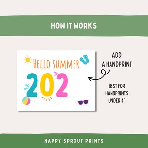 Hello Summer 2025 Handprint Art Craft, Cute Summer Toddler Craft ...