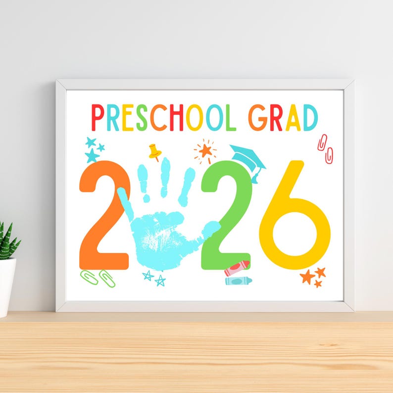 2026 Preschool Graduation Handprint Craft Diploma, Last Day of School ...