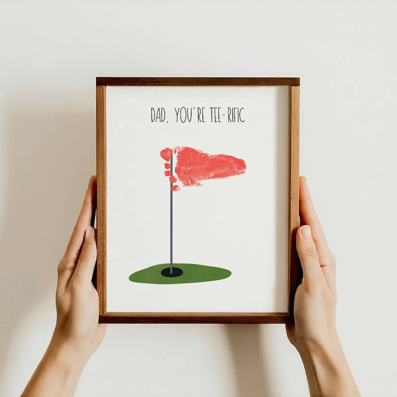 Golfing Teerific Fathers Day Footprint Art, Golfer Infant Footprint Art ...