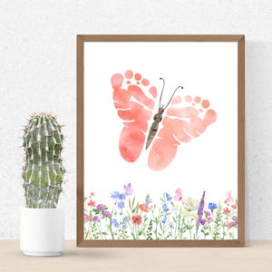 Butterfly Footprint Craft, Infant Footprint Art for Summer, Mother's ...
