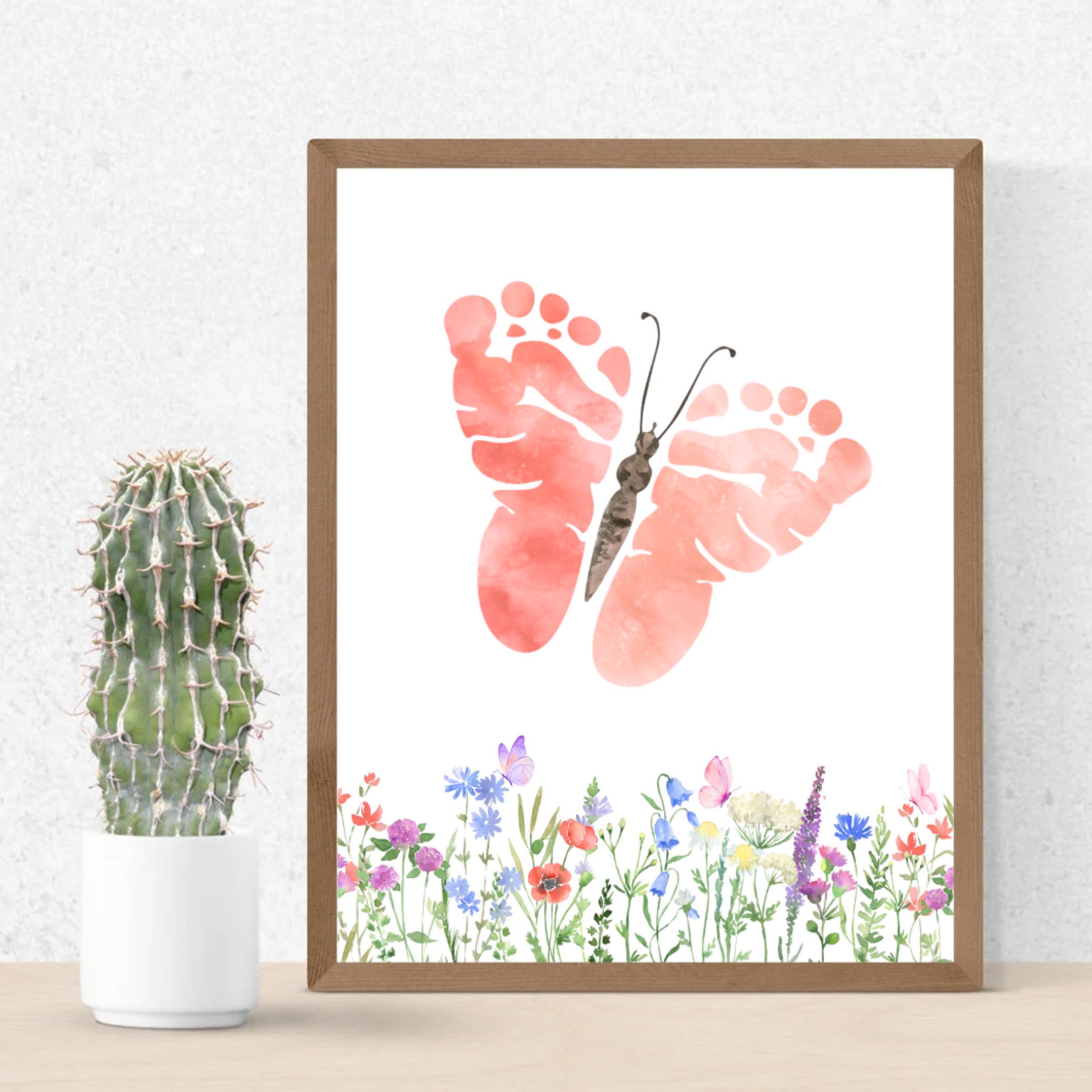 Butterfly Footprint Craft, Infant Footprint Art for Summer, Mother's ...