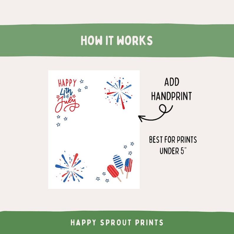 Happy Fourth of July Handprint Art Craft, Patriotic July 4 Toddler ...
