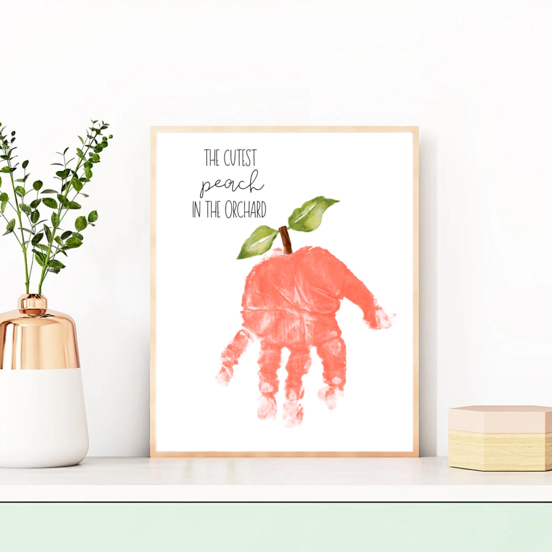 Summer Peach Handprint Art Craft DIY, Cutest Peach in the Orchard ...
