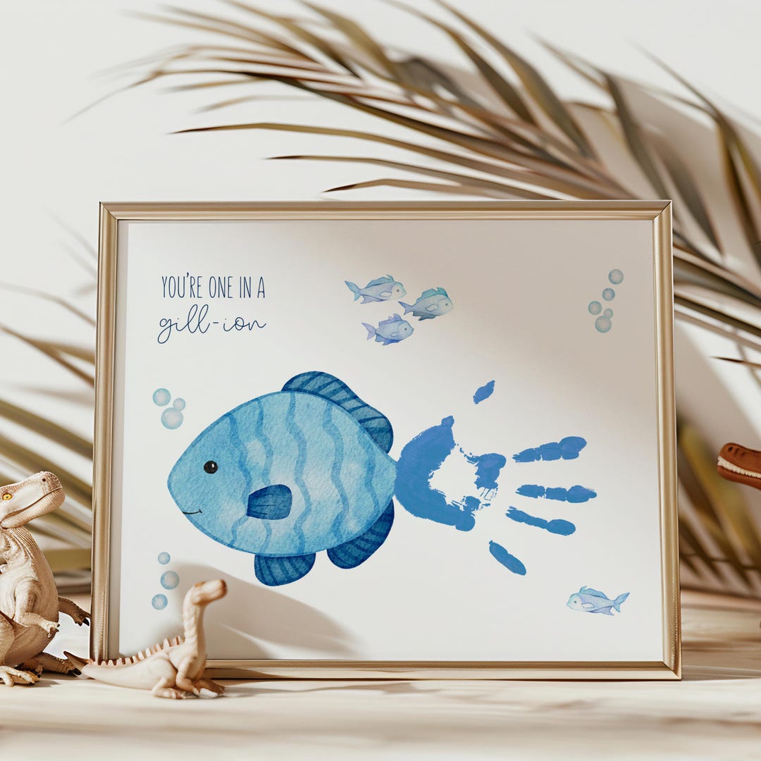 Fish Fathers Day Footprint Art, One in A Gillion Infant Footprint Art ...