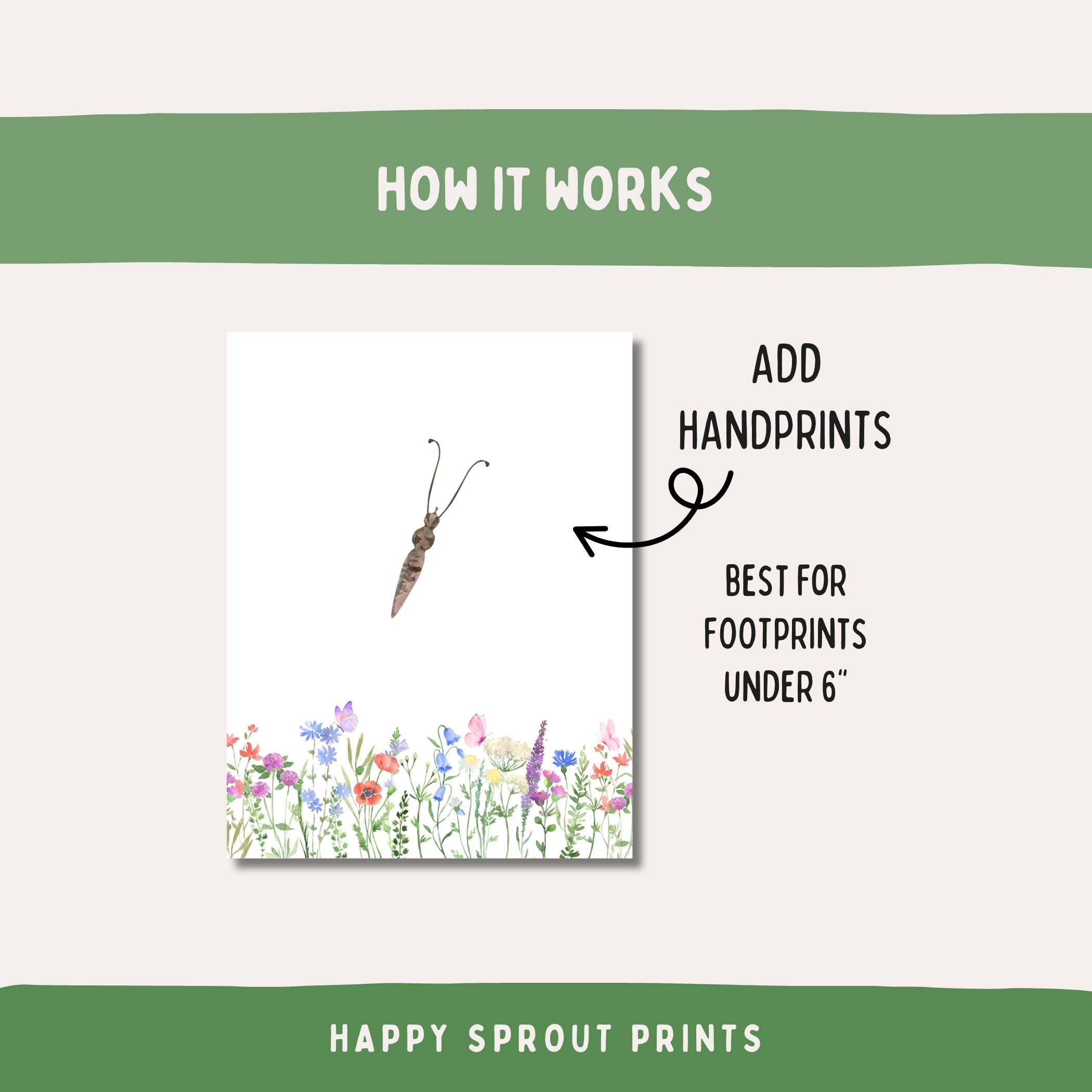 Butterfly Baby Footprint Keepsake Art, Infant Footprint Art for Summer ...