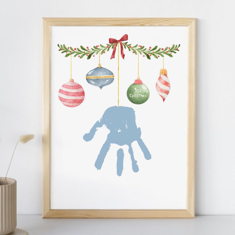 My First Christmas Handprint Craft, Christmas Ornament Keepsake Art ...