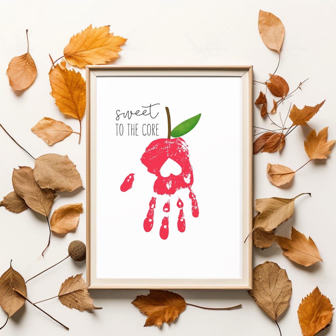 Sweet to the Core Apple Handprint Art Craft DIY, Fall Handprint Craft ...