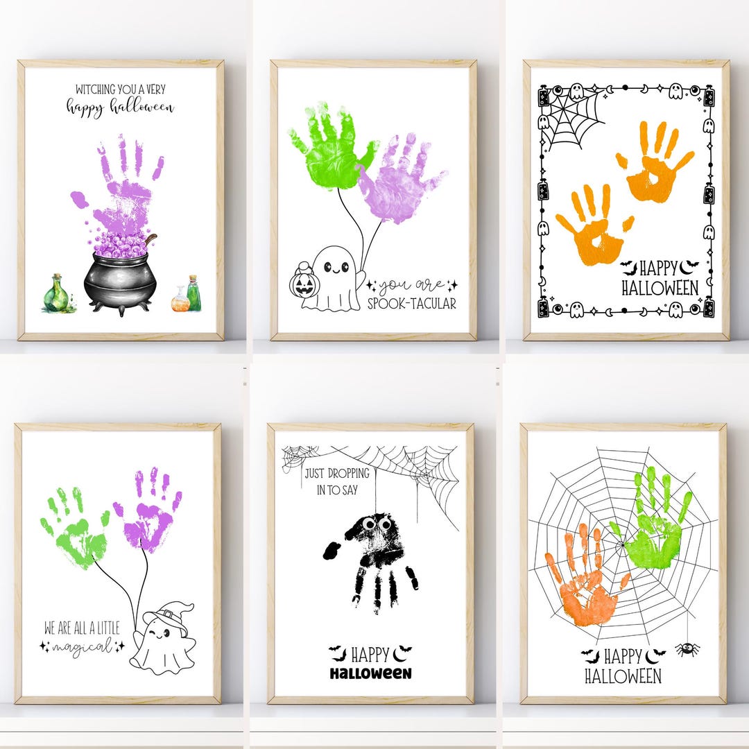 Halloween Handprint Craft Bundle, Spooky Handprint Crafts, October ...