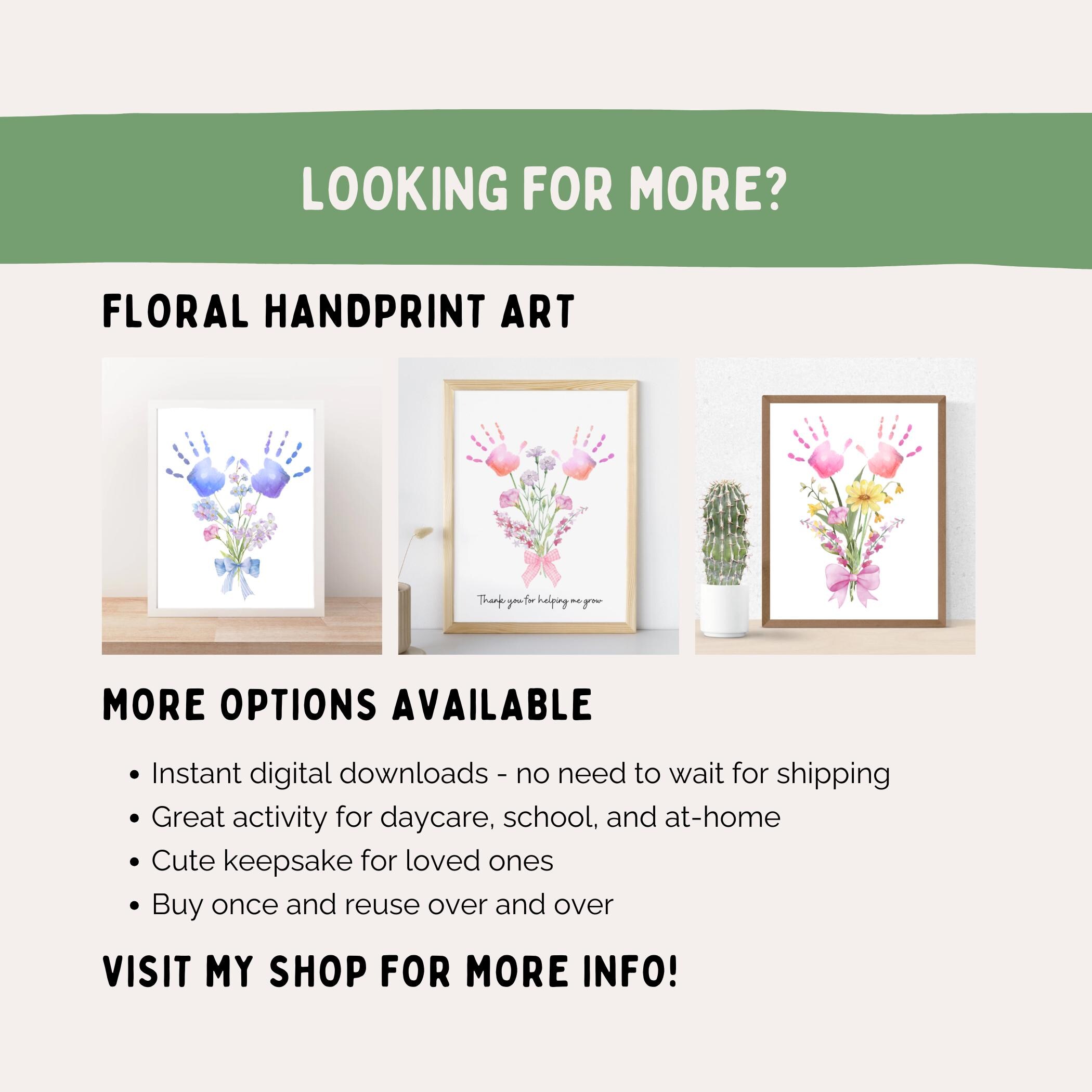 Happy Birthday Flower Bouquet Handprint Art Craft DIY, Toddler Floral ...