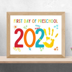 First Day of Preschool 2025 Handprint Art Craft, Preschool Back to ...