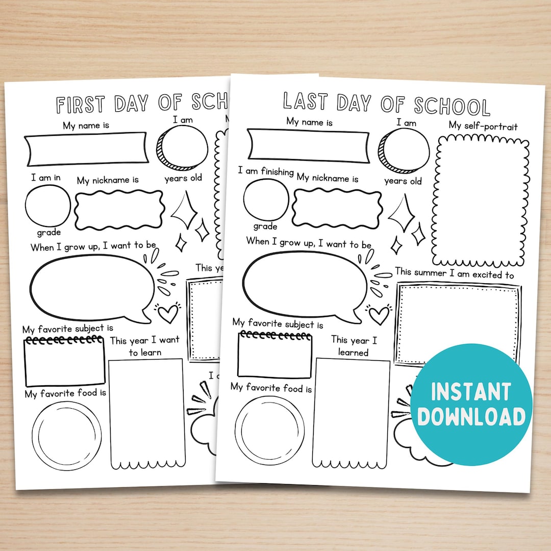 Doodle Back to School All About Me Worksheet, First Day of School Get ...