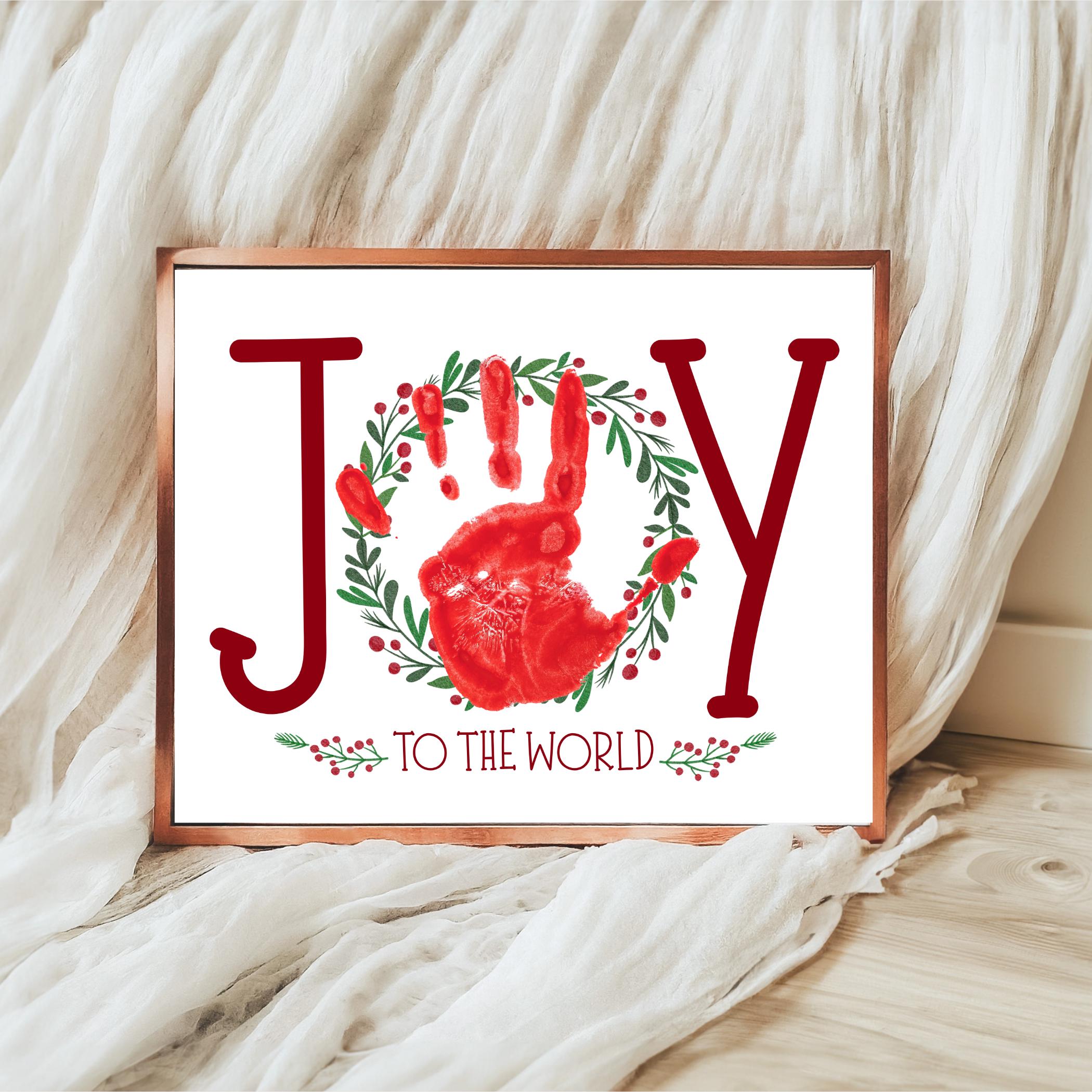 Joy to the World Handprint Craft DIY, Christmas Preschool Toddler ...