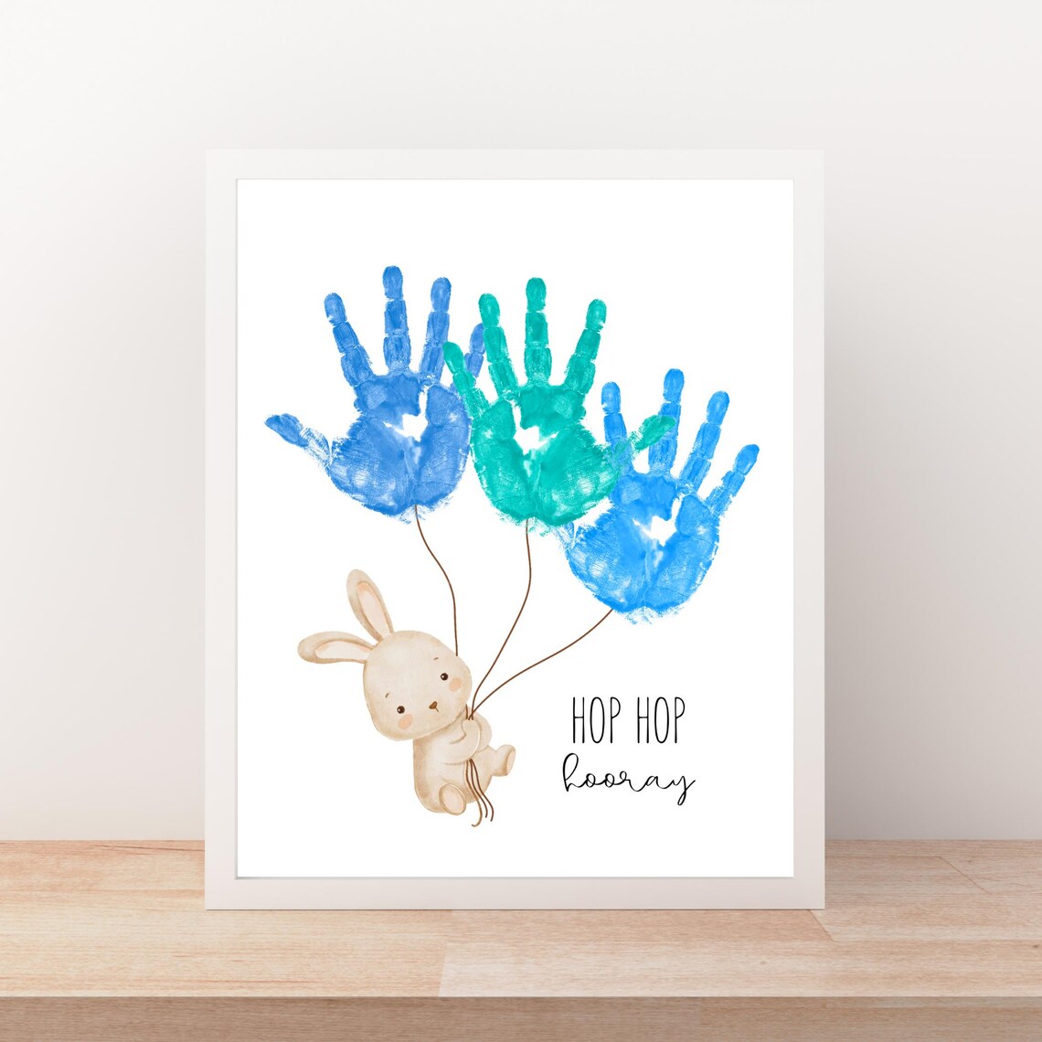 Hop Hop Hooray Handprint Craft DIY, Toddler Handprint Art Bunny, Easter ...