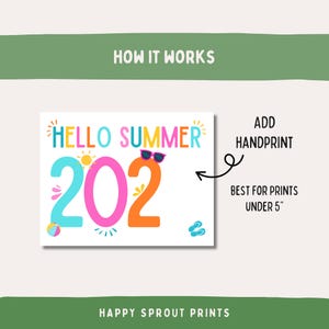Hello Summer 2025 Handprint Art Craft, Cute Summer Toddler Craft ...