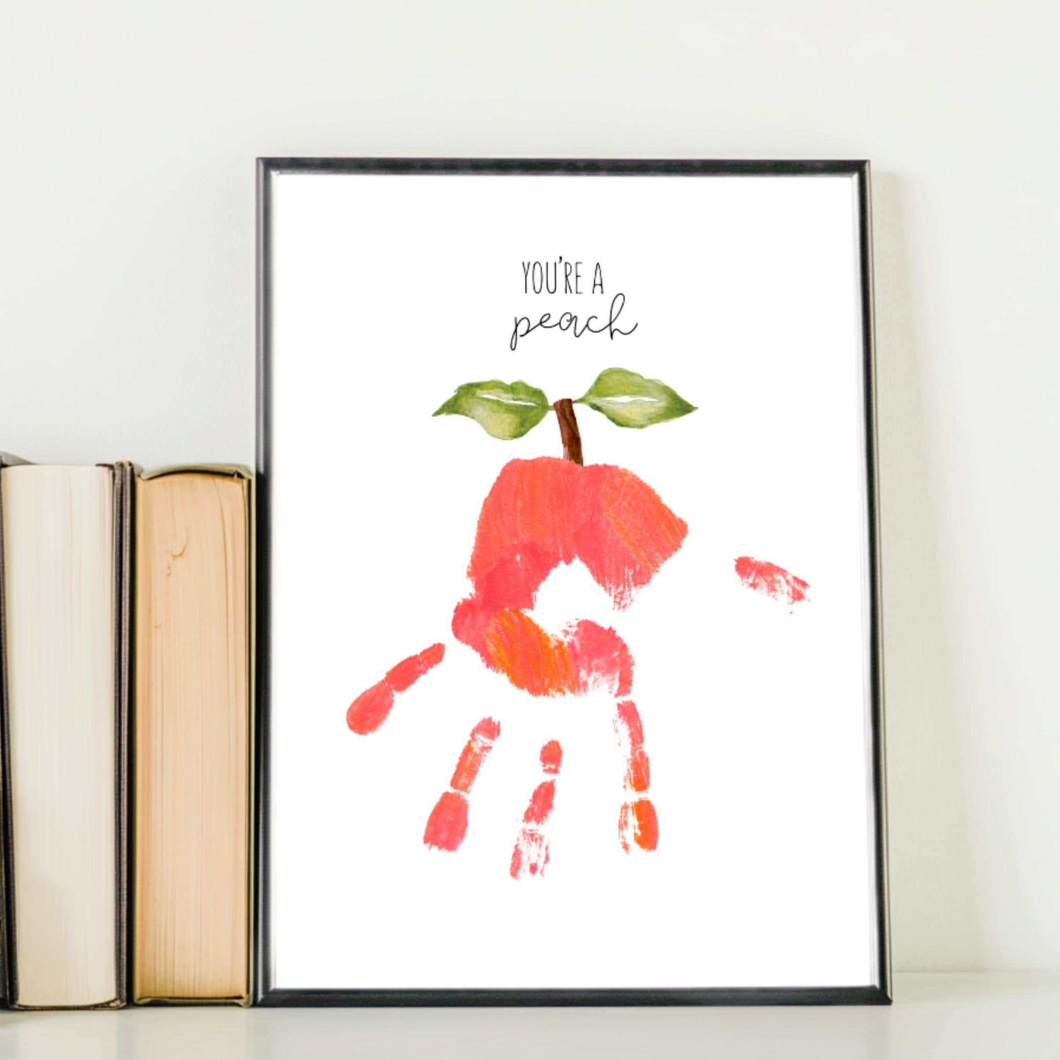 You're A Peach Handprint Keepsake Art, Summer Peach Handprint Art Craft ...