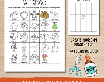 Winter Bingo Game, Kids Build Your Own Bingo Card, December Cut and ...