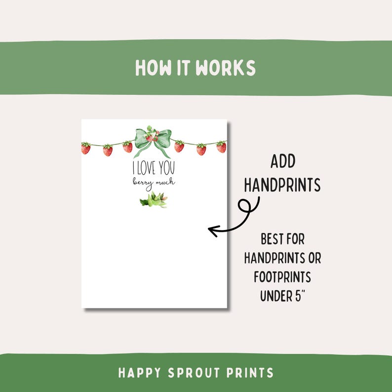 I Love You Berry Much Footprint Art Craft DIY, Mother's Day Handprint ...