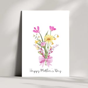 Mother's Day Flower Bouquet Handprint Art Craft DIY, Yellow Pink Floral ...
