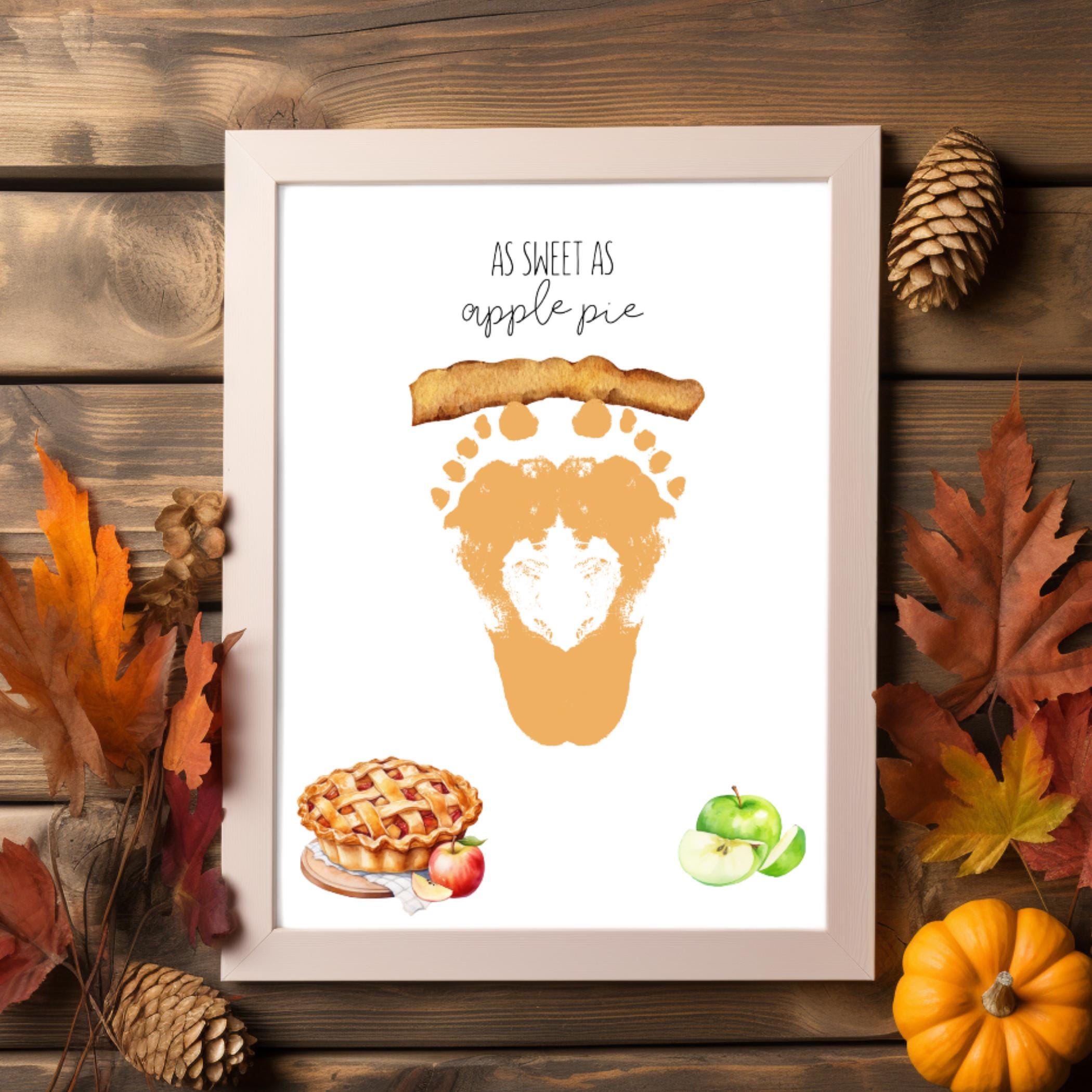 Sweet as Apple Pie Footprint Art Craft DIY, Autumn Handprint Craft ...