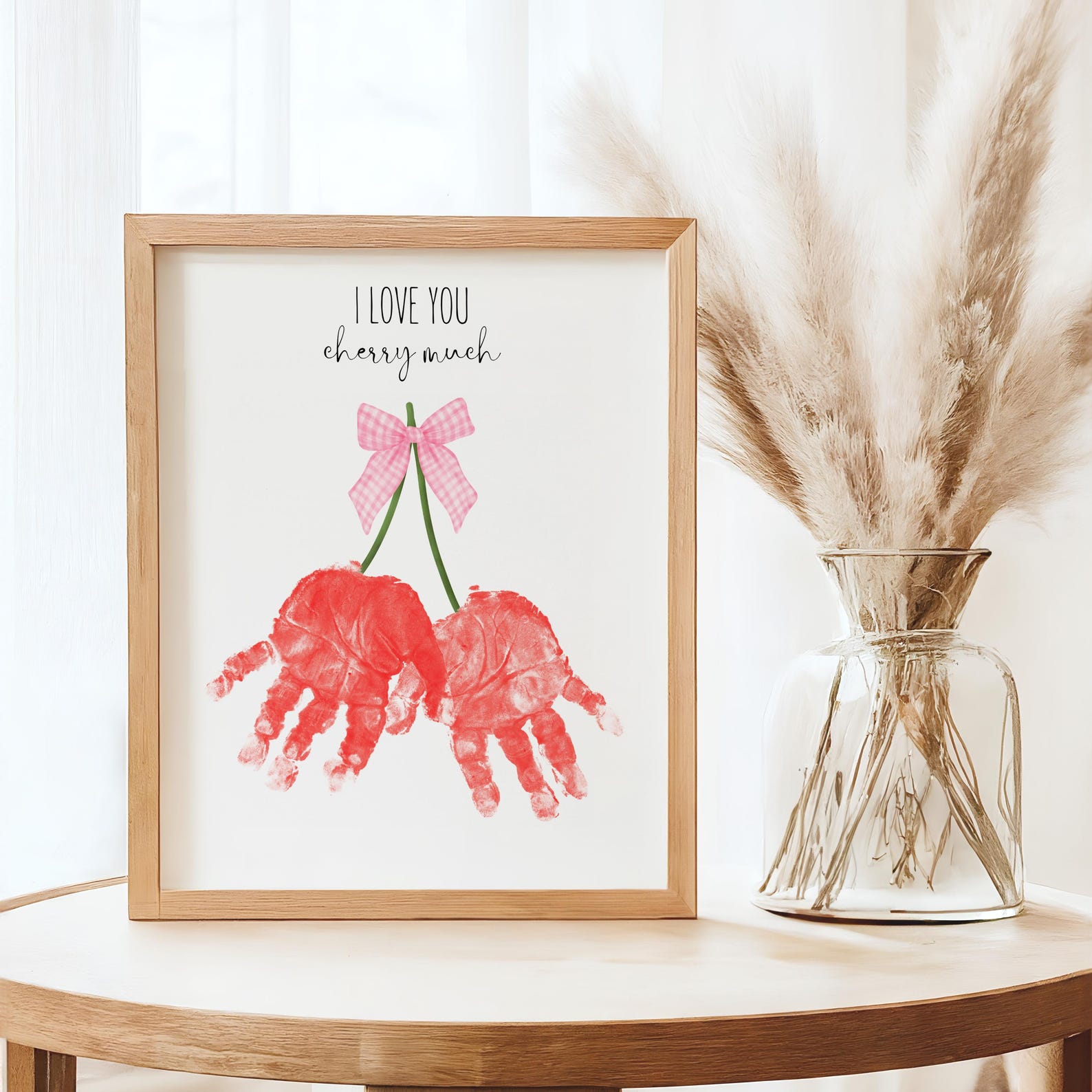 I Love You Cherry Much Handprint Art Craft DIY, Summer Cherry Handprint ...