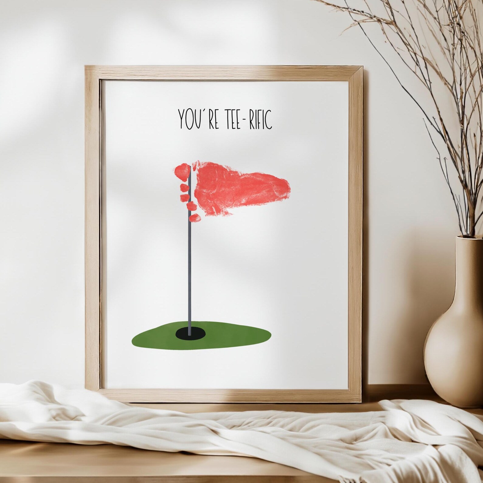 Golfing Teerific Fathers Day Footprint Art, Golfer Infant Footprint Art ...