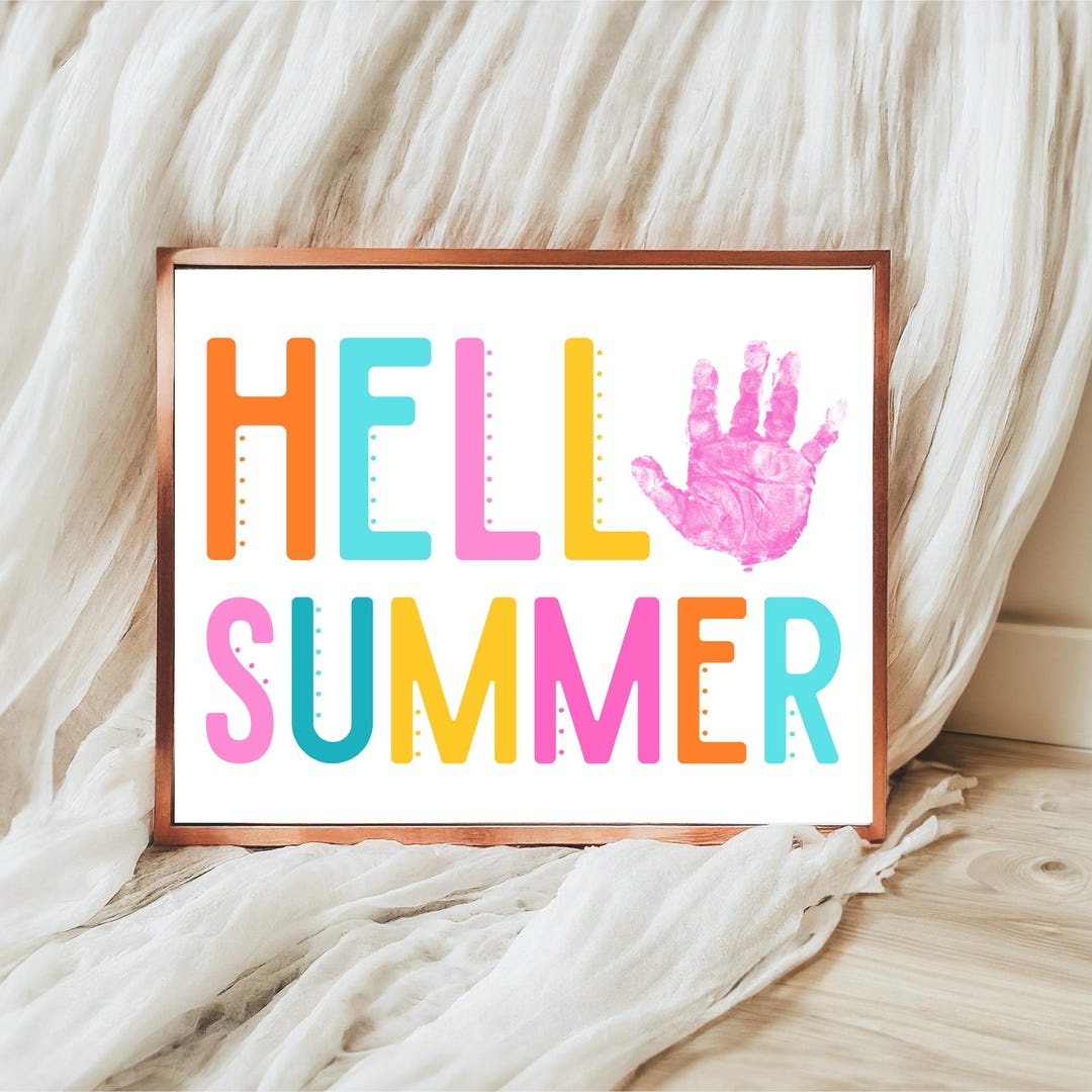 Hello Summer Handprint Art Craft, Cute Summer Toddler Craft, Summer Pre ...